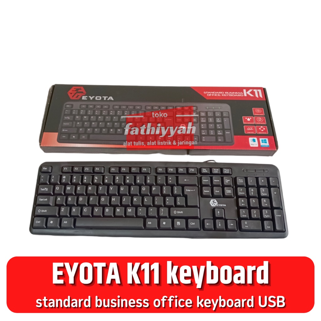 Jual EYOTA K11 standard business office keyboard komputer pc laptop ...