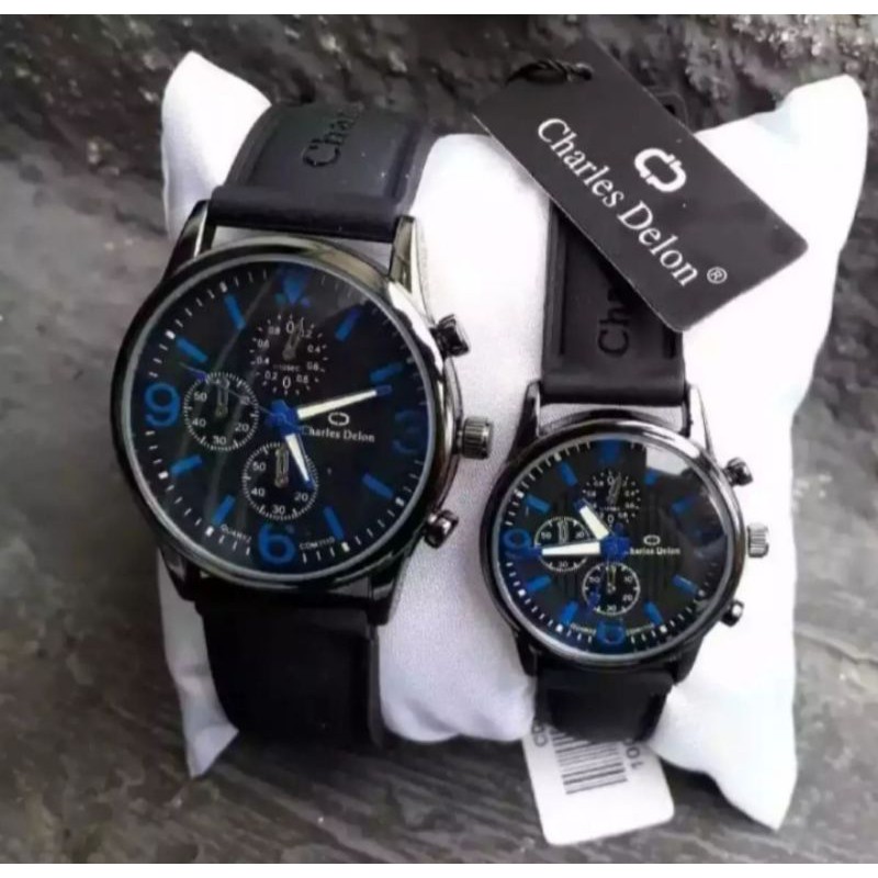 Jual PROMOSI..!!JAM COUPLE Charles Delon original | Shopee Indonesia