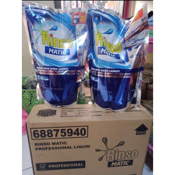 Jual Rinso Matic Professional Deterjen Laundry Kiloan Cair 1.65L ...