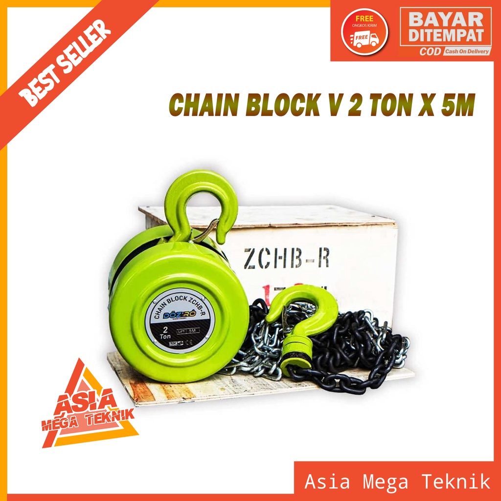 Jual DOZIRO CHAIN BLOCK TAKEL 2 TON 5 METER katrol hoist ORIGINAL HEAVY DUTY Katrol Kerekan ...