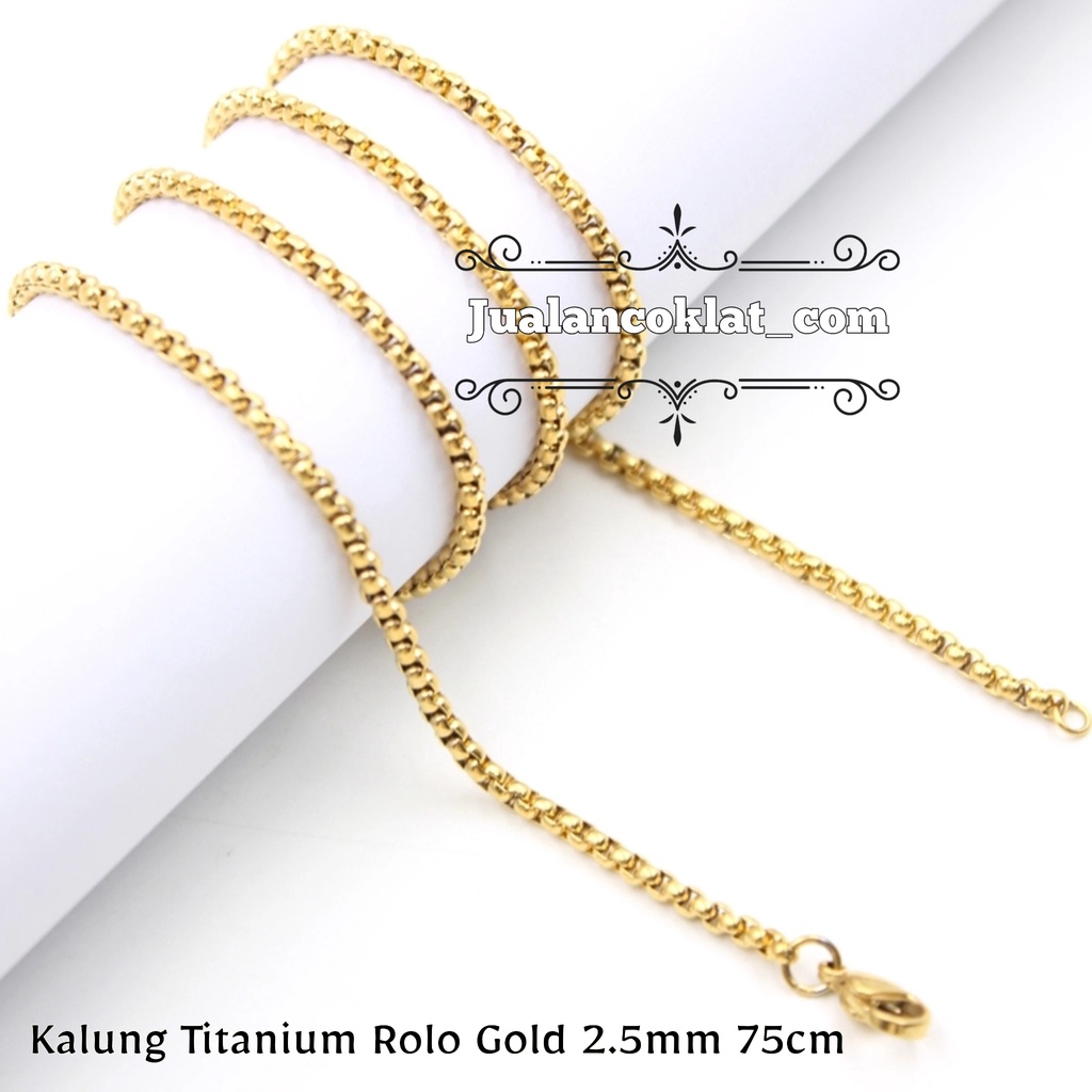 Jual VARIASI GOLD / emas rantai kalung titanium stainless 316L HIGH ...