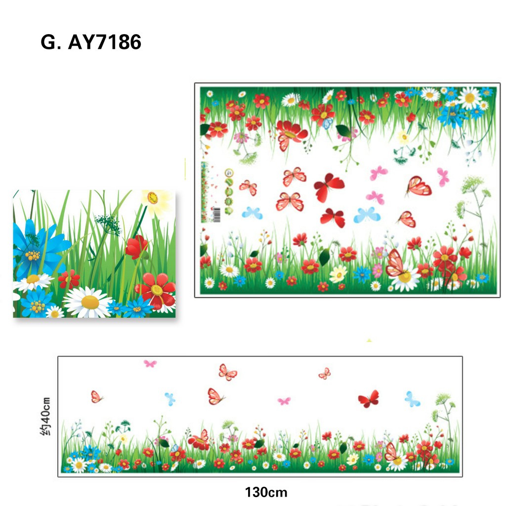 Jual RELIZA WALL STICKER / STIKER DINDING RUMPUT PAGAR BUNGA | Shopee ...