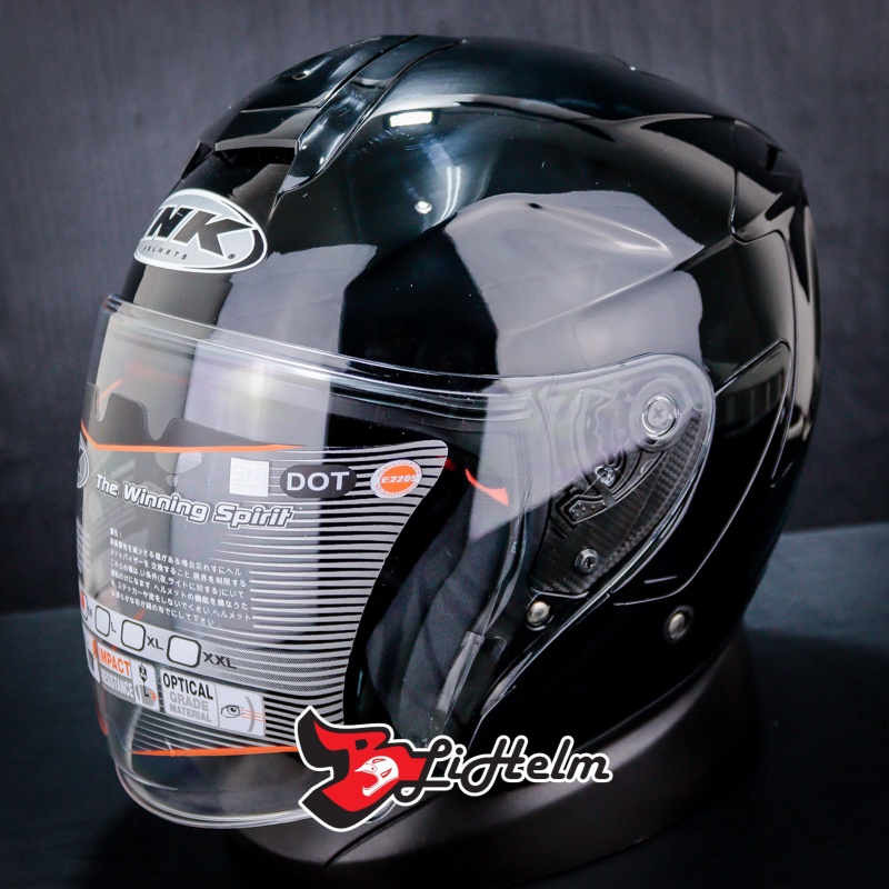 Jual HELM INK DYNAMIC SOLID BLACK GLOSSY | HALF FACE SNI ORIGINAL INK ...