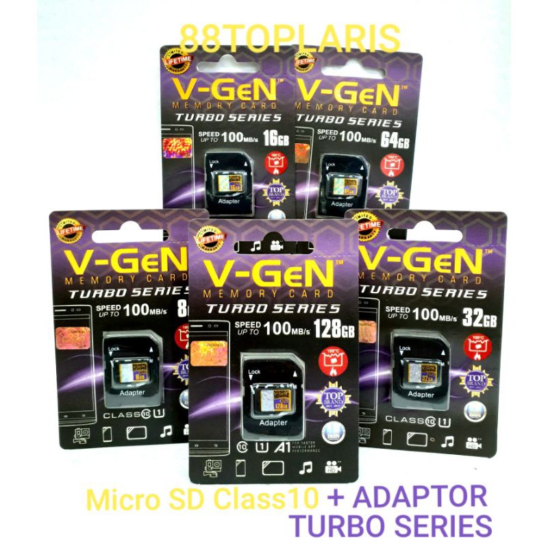 Jual Micro SD V-Gen 8GB 16GB 32GB 64GB 128GB Class 10 Turbo Series ...