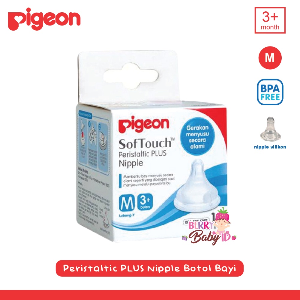 Jual BerryBaby - Pigeon Peristaltic Plus Wide Neck Nipple Dot Teat Botol Susu Bayi | Shopee ...