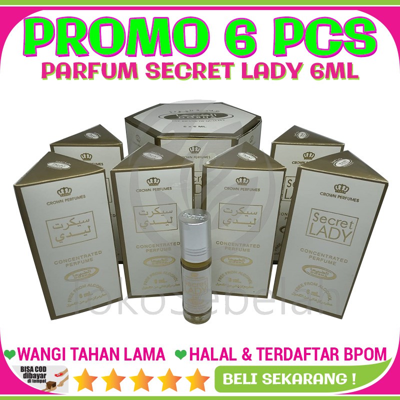 Jual PROMO 6Pcs (1Box) Parfum SECRET LADY 6ml Dobha BPOM Original - Minyak Wangi Arab Non ...