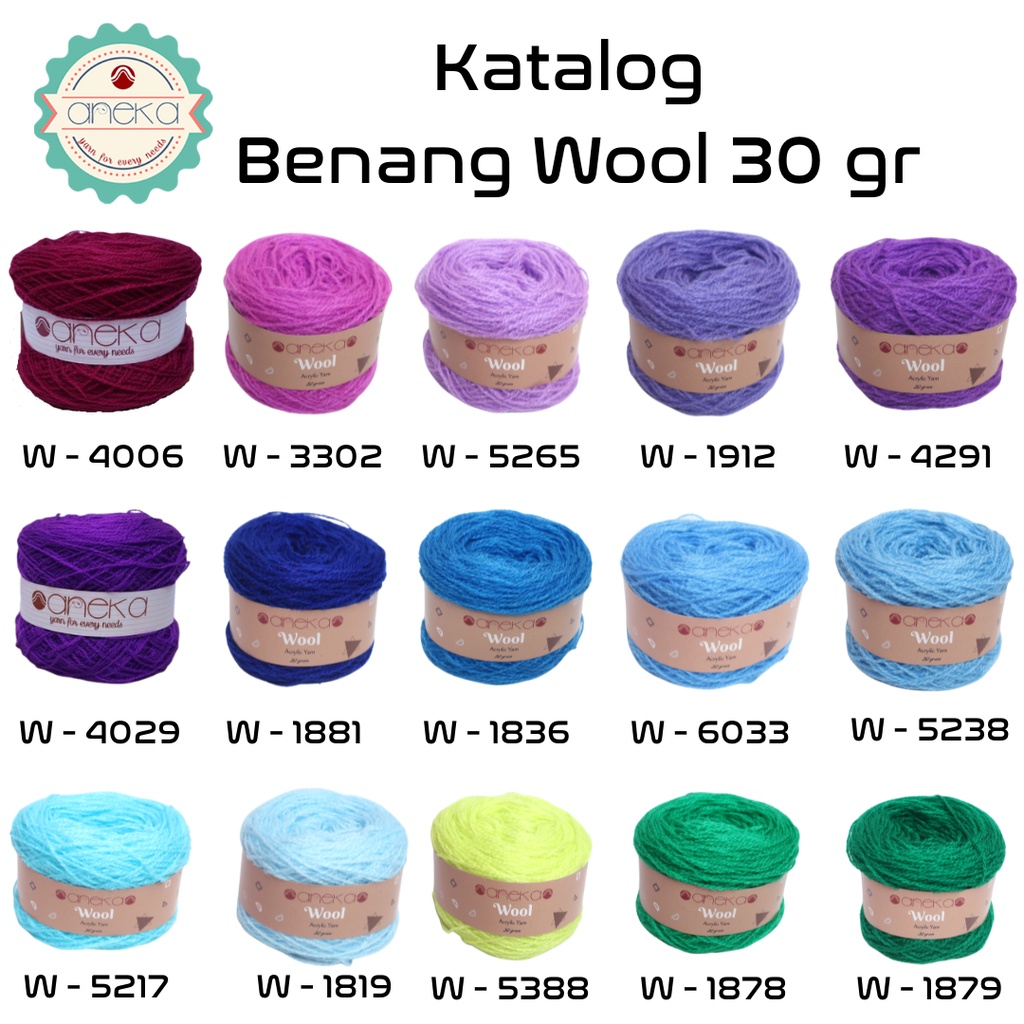 Jual KATALOG - Benang Rajut Wool / Wol / Siet Yarn 30 dan 50 gram - 3 ...