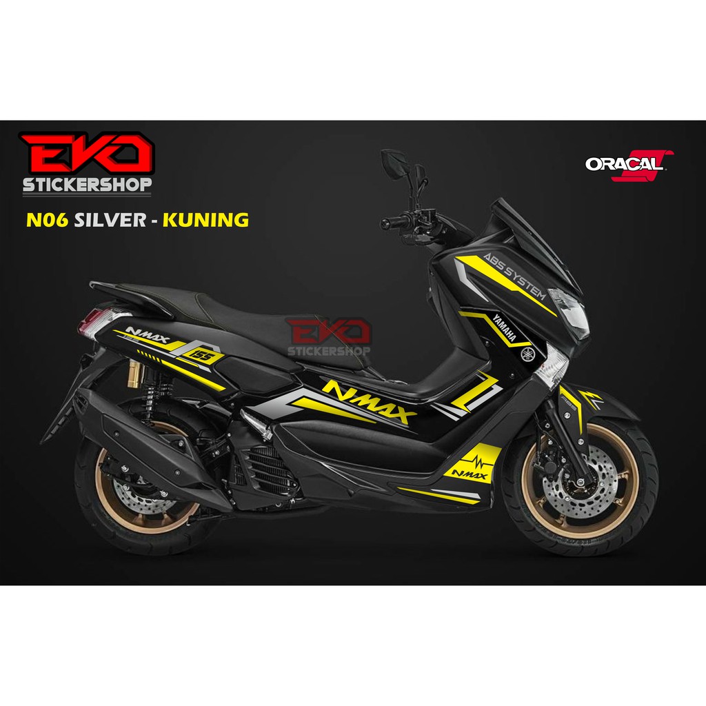 Jual Sticker Nmax Hitam cutting stiker Warna Silver - Kuning N06 ...