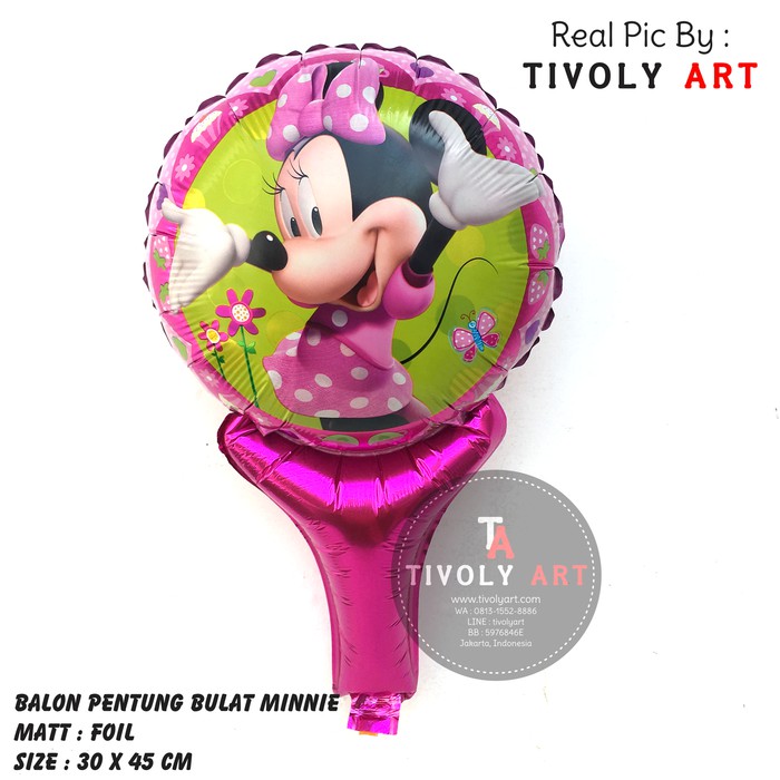 Jual Balon Pentung Bulat MINNIE / Balon Tongkat / Balon Karakter ...