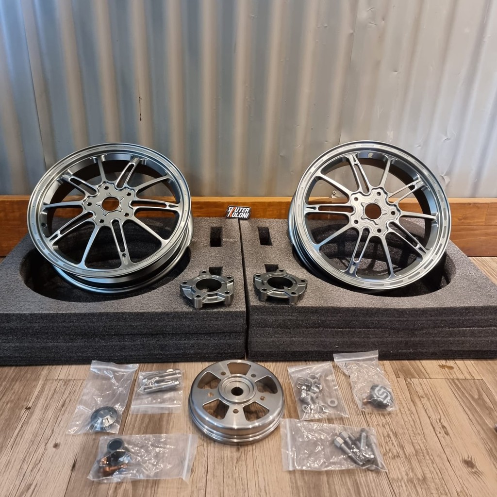 Jual Scarlet CNC Forged Drag Rim Set Titanium Grey Vespa LX S Sprint ...