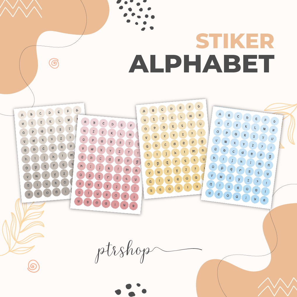 Jual STIKER HURUF PASTEL / STIKER ALPHABET BULAT PASTEL / STIKER ...