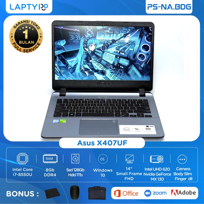 Jual Laptop Asus X407UF Intel Core i7 gen 8 Ram 8Gb DDR4 Ssd 128Gb Hdd 1Tb | Shopee Indonesia