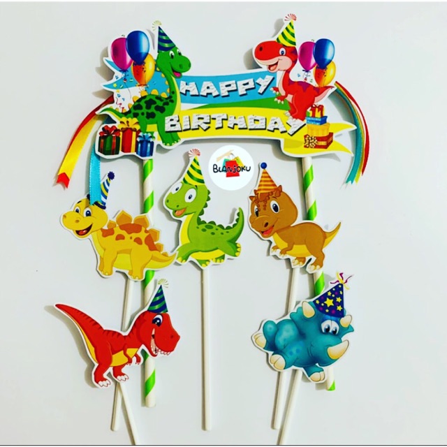 Jual Dino / Dinosaurus Cute Topper Cake Birthday / Hiasan Kue Ulang ...