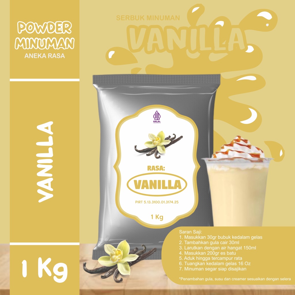 Jual Bubuk Serbuk Minuman 1kg Rasa Vanila Bubuk Minuman Kekinian ...