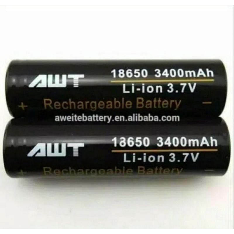 Jual baterai 18650 hitam battery awt batre swat baterai isi ulang ...