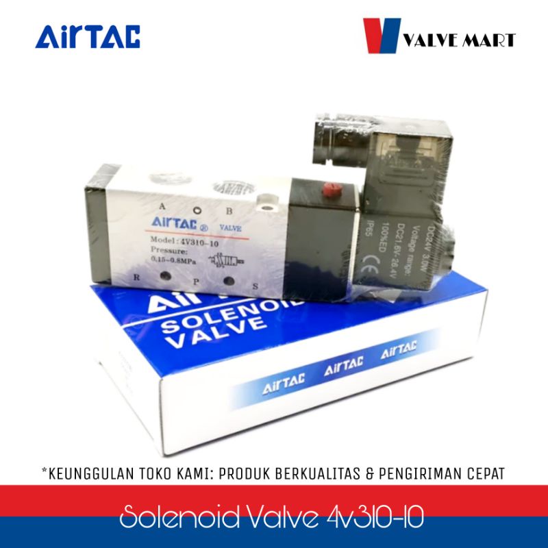 Jual Solenoid Valve Airtac 4v310-10 / 4v310 10 AC220 / DC24 | Shopee ...