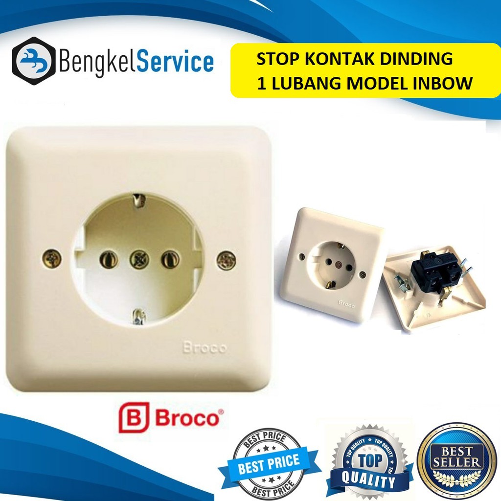 Jual Stop Kontak Dinding Inbow 1 Lubang Broco | Shopee Indonesia