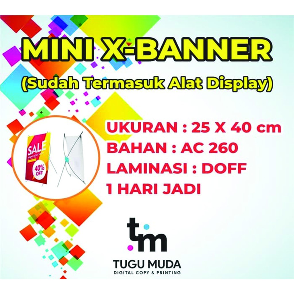 Jual Cetak Mini Banner / Mini X-Banner IVORY + Display + Lam Doff ...