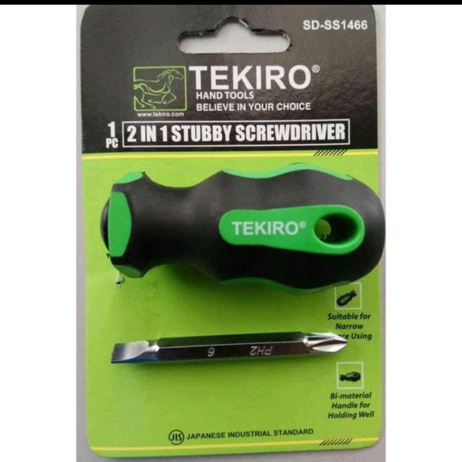 Jual Tekiro Obeng Bogel Stubby 2 Arah Obeng Cebol + / - Plus Minus 2 In ...