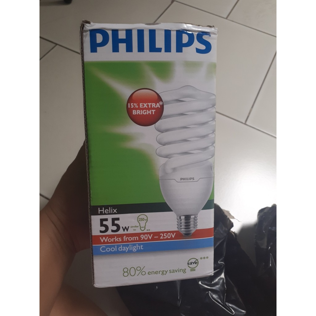 Jual PHILIPS LAMPU HELIX 55 WATT PUTIH TORNADO SPIRAL | Shopee Indonesia