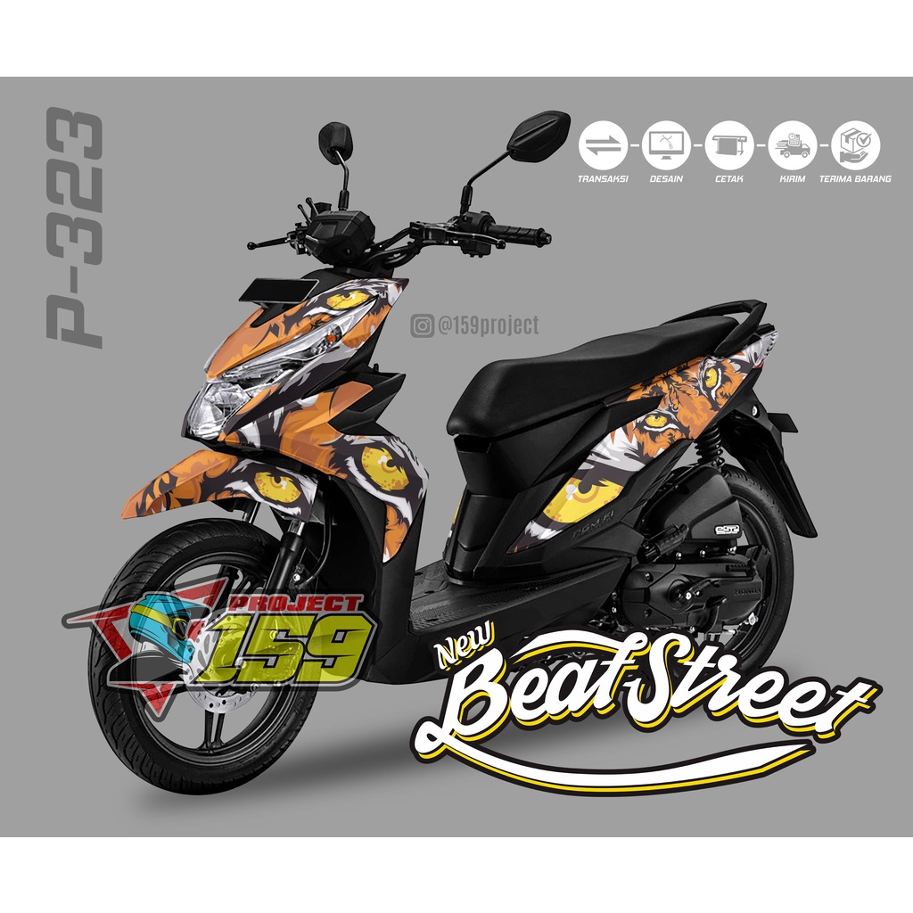 Jual Stiker Motor Beat Street 2017 - P-323 Tiger Skin Livery | Shopee ...