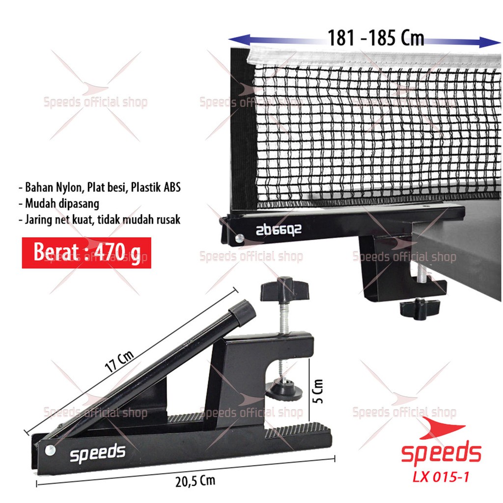 Jual SPEEDS NET PINGPONG / NET Original Net Jaring Tenis Meja Pingpong Portable Tennis Ball Net ...