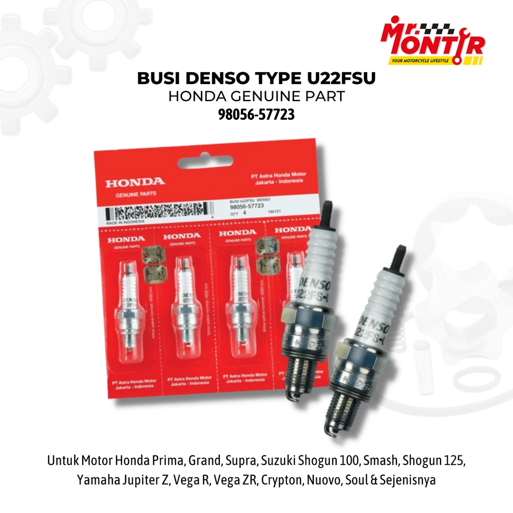 Jual BUSI MOTOR ORIGINAL HONDA TYPE U22FSU UNTUK MOTOR SUPRA, GRAND ...