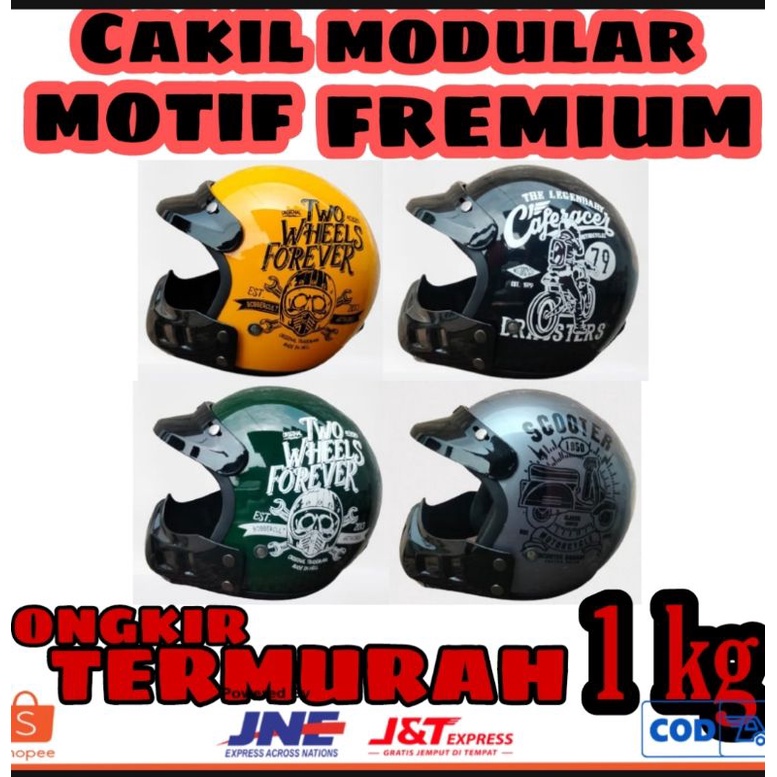 Jual HELM CAKIL MODULAR MOTIF CLASSIC PREMIUM/CAKIL MODULAR 2in1 MOTIF ...