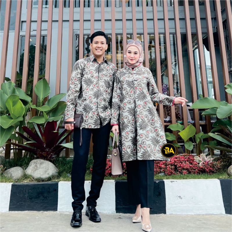 Jual Batik Couple | Batik Couple Modern | Baju Batik couple | Batik Tunik Couple | Shopee Indonesia