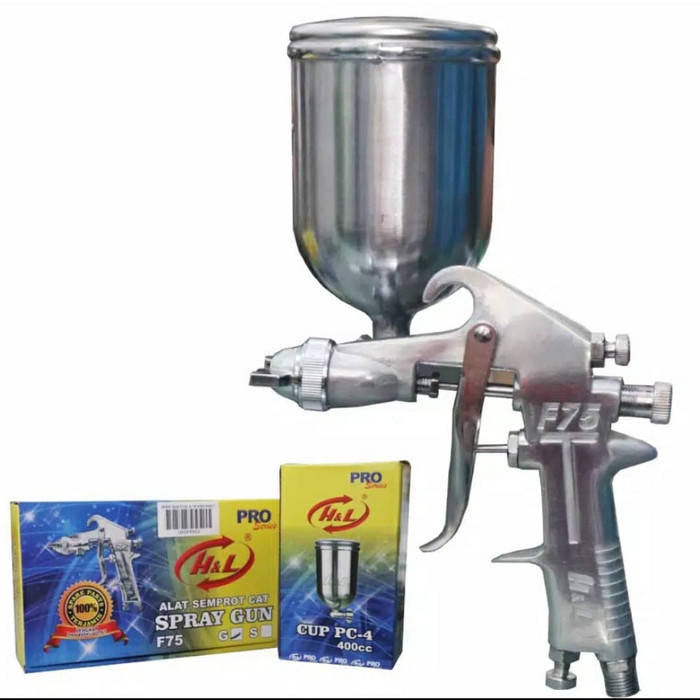 Jual H&L Spray Gun F75 Spet Alat Semprot Cat Angin Kompresor Tabung ...