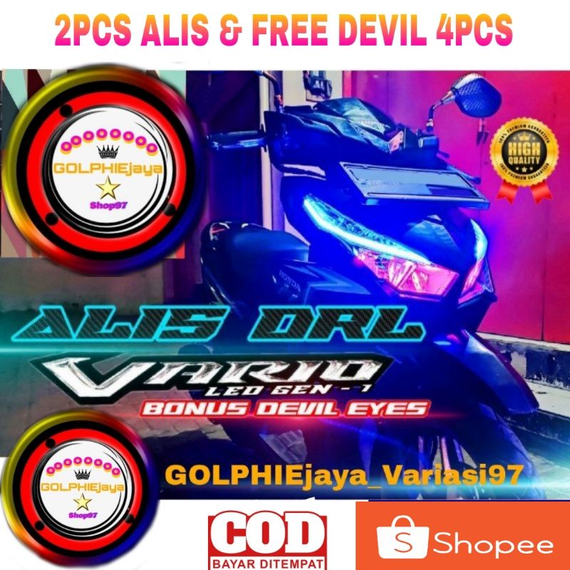 Jual LAMPU ALIS DRL LED ALIS VARIO NEW FREE MATA DEVIL EYES / ALIS LED ...