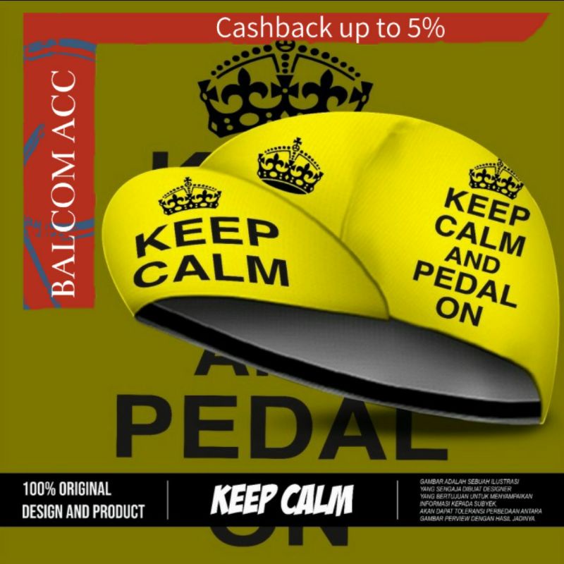 Jual CYCLING CAP KEEP CALM (TOPI SEPEDA) | Shopee Indonesia