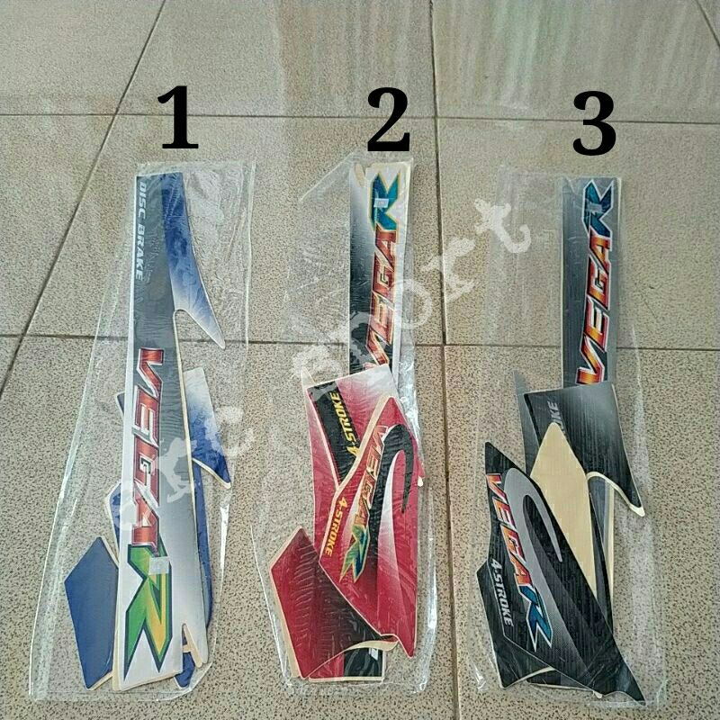 Jual sticker striping lis bodi motor yamaha vega r old 2003 merah/abu ...