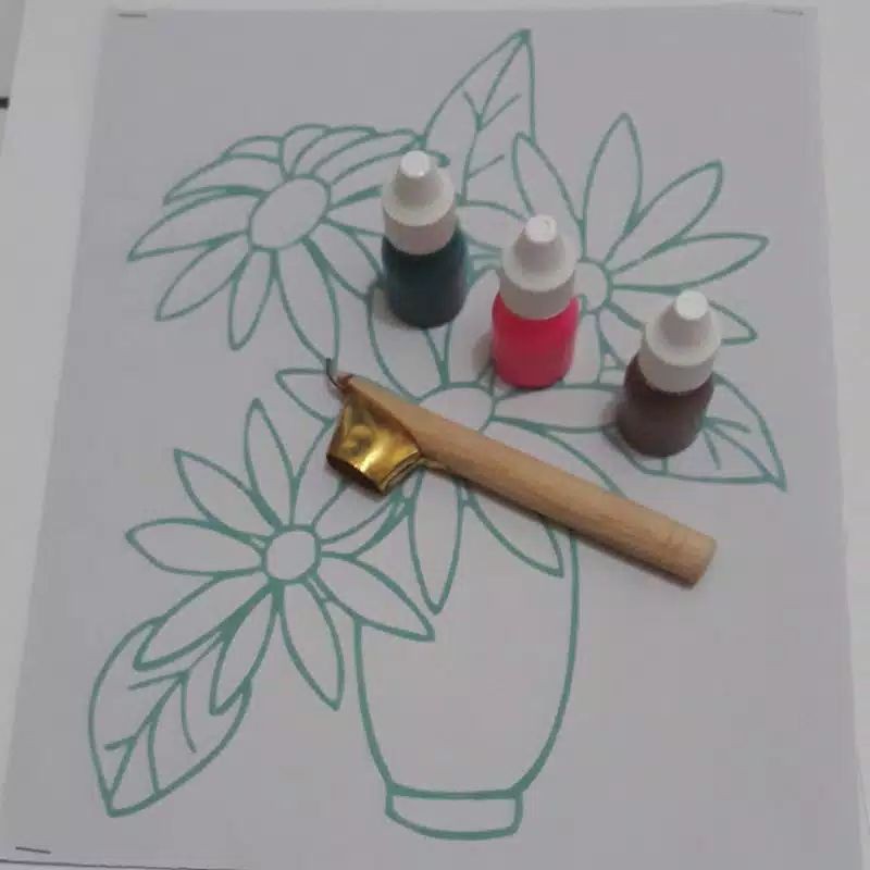 Jual Alat Membatik kain, 3 botol pewarna batik, canting, Praktis siap ...