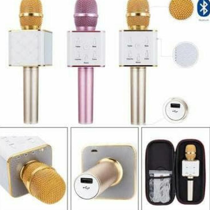 Jual mic karaoke bluetooth q7 mic wireless mic smule nyanyi mic ktv impor | Shopee Indonesia
