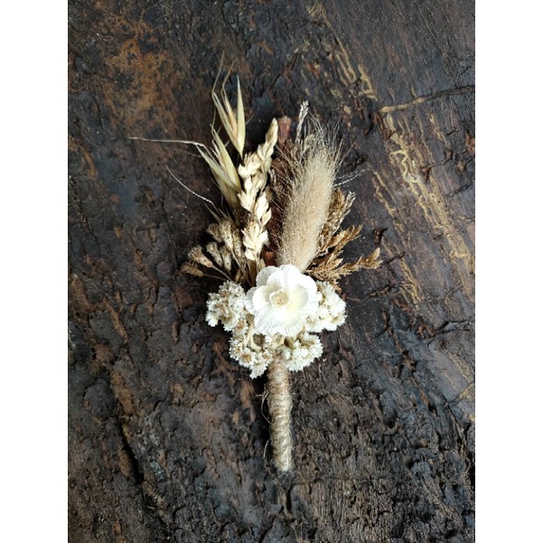 Jual Korsage pin jas pria groom corsage Boutonniere dried flower hiasan ...