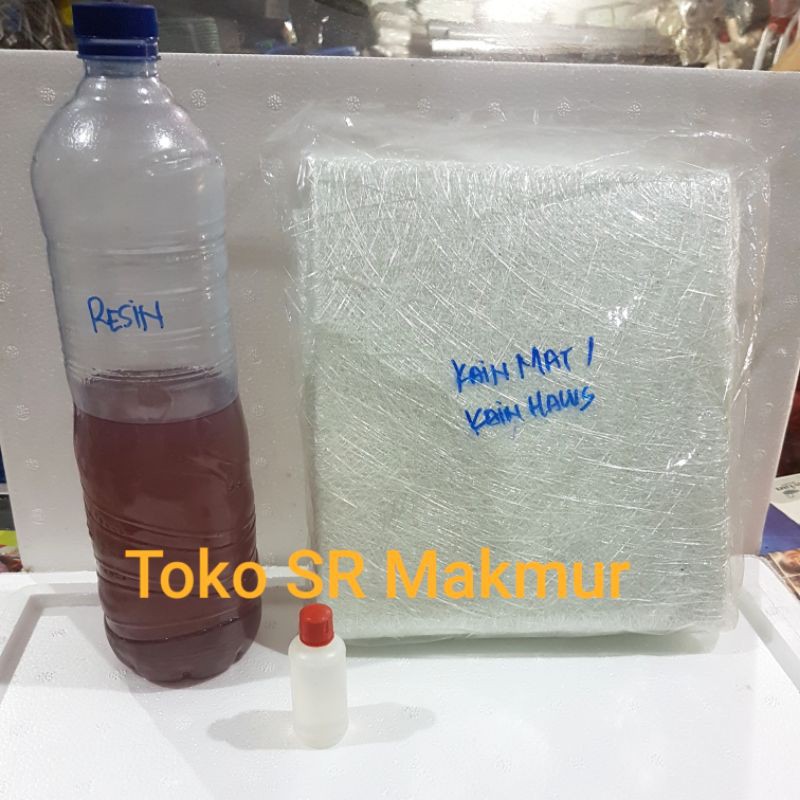 Jual Resin(1kg)+Kain Mat(1kg)+Katalis botol plastik | Shopee Indonesia