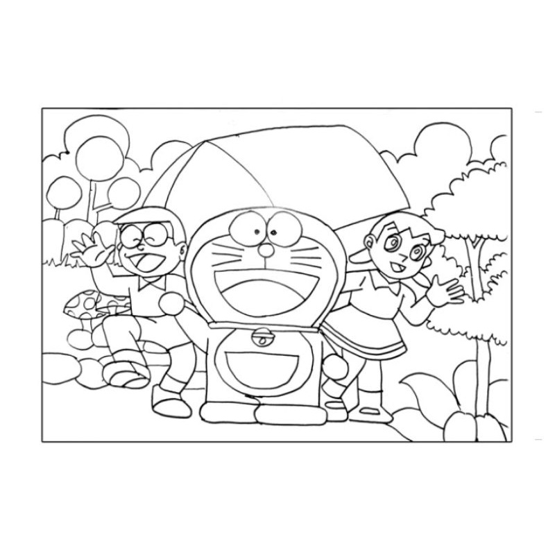 Jual Gambar Mewarnai Doraemon Kartun Shopee Indonesia 
