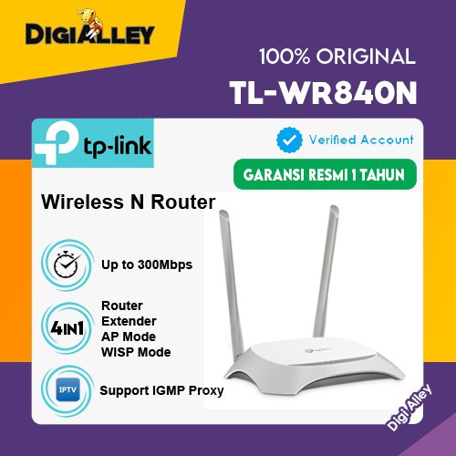 Jual TP-LINK TL-WR840N WR840N High Power Wireless Router Access Point ...