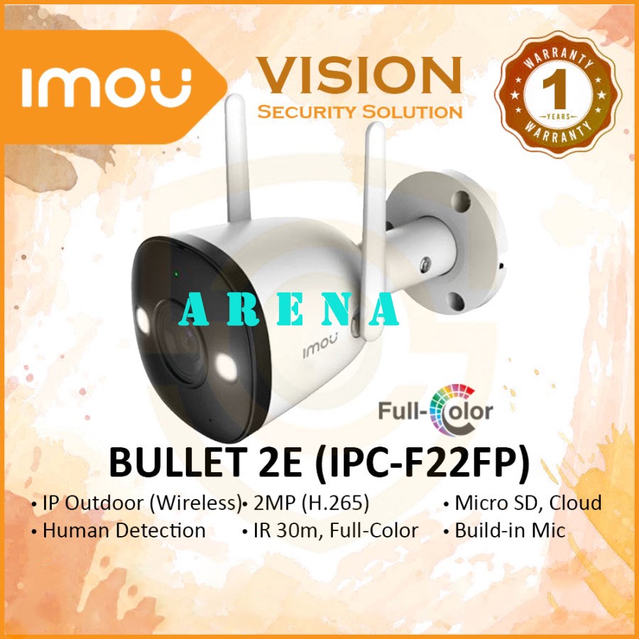 Jual IP Camera Imou Bullet 2E Full Color Siang Malam Warna 2 Megapixel ...