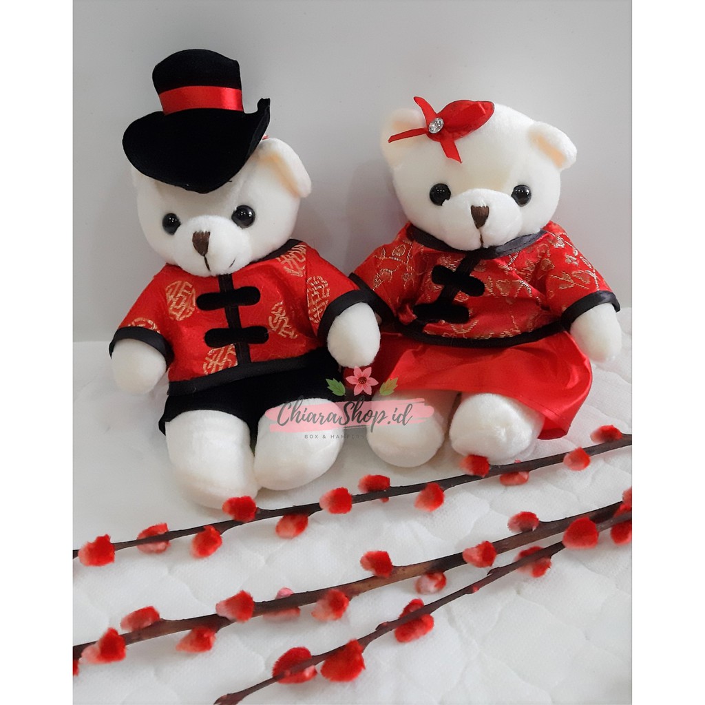 Jual Boneka Teddy Bear Couple Kecil/ Boneka Bear Pengantin/ Boneka ...