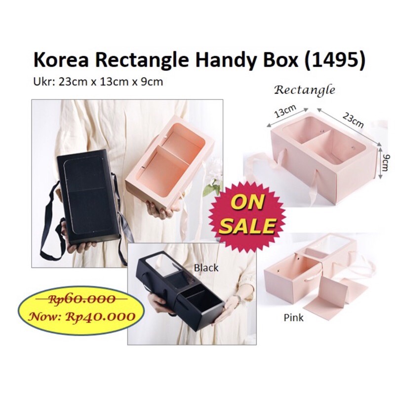 Jual Korea Rectangle Handy box (1495) soft box - barang florist - box ...