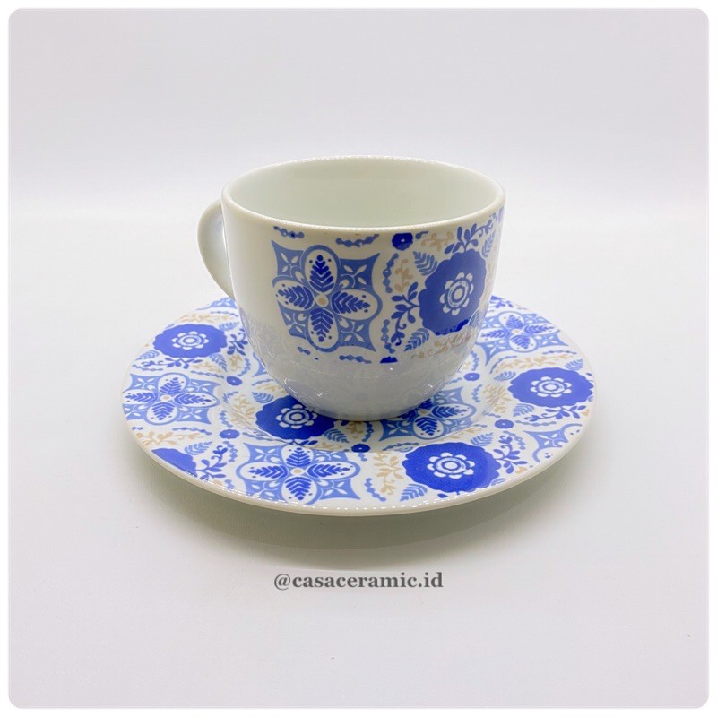 Jual CANGKIR KERAMIK SET GELAS KERAMIK SET MOTIF WARNA BIRU 4pcs (cup ...