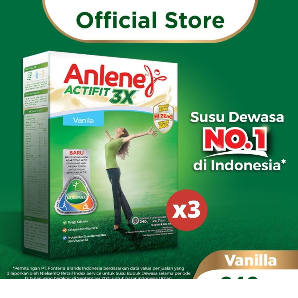 Jual [Near Expired Date] Anlene Actifit 3X Susu Bubuk Dewasa Vanila ...