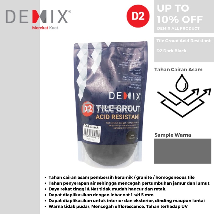 Jual Semen Nat Keramik Demix D2 Dark Black / Oker Keramik (Tahan Cairan ...