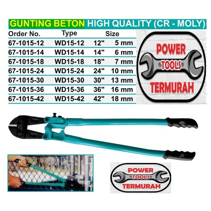 Jual Gunting Beton 36" WIPRO Bolt Cutter Gembok Rantai Besi Heavy Duty ...