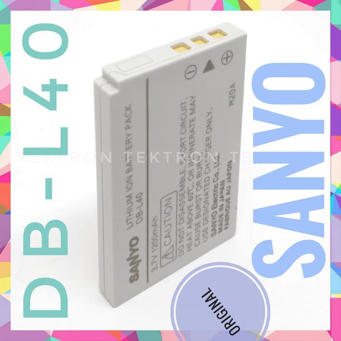 Jual SANYO Lithium Ion Battery Pack DB-L40 3.7V 1200mAh asli ori | Shopee Indonesia