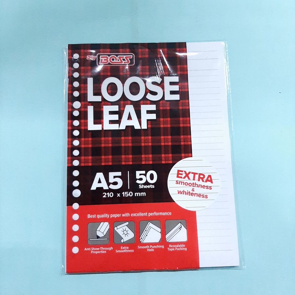Jual Kertas Isi Loose Leaf BIGBOSS kertas Binder Besar A5 isi 50 lembar ...