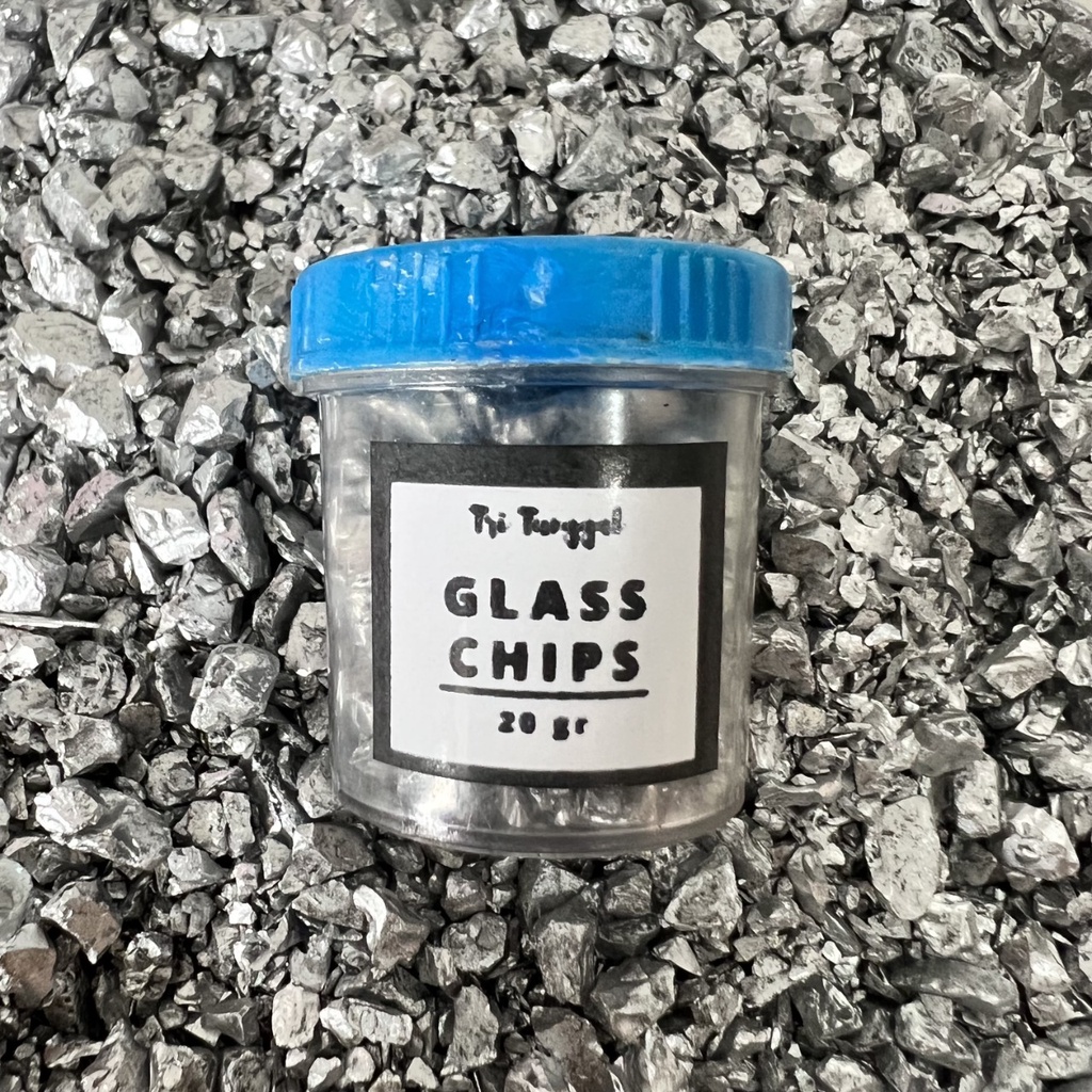 Jual Stone Flakes Silver 20gr gram Pecahan Batu Kaca Glass Chips Padat ...