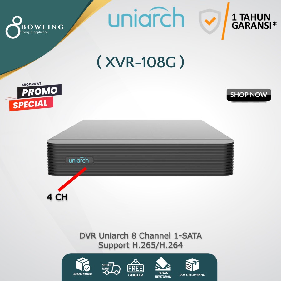 Jual DVR CCTV Uniarch XVR-108G 8 Channel Support Semua Jenis Kamera | Shopee Indonesia